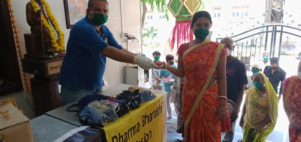 Masks distribution to the cancer patients. - Dharma Bharathi Mission