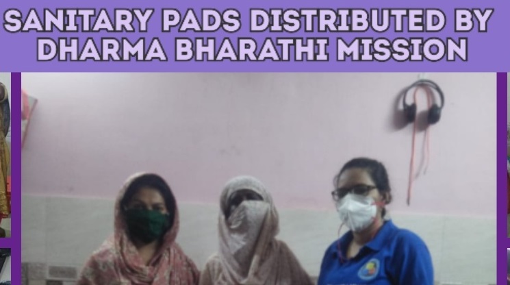 Sanitary pads distribution by DBM - Dharma Bharathi Mission